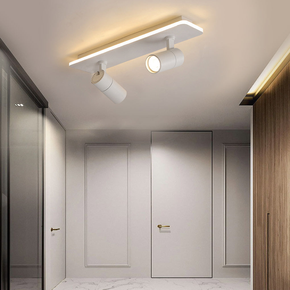 Minimalist Long Strip 2/3/4 Light LED Flush Mount Adjustable Spotlight ...