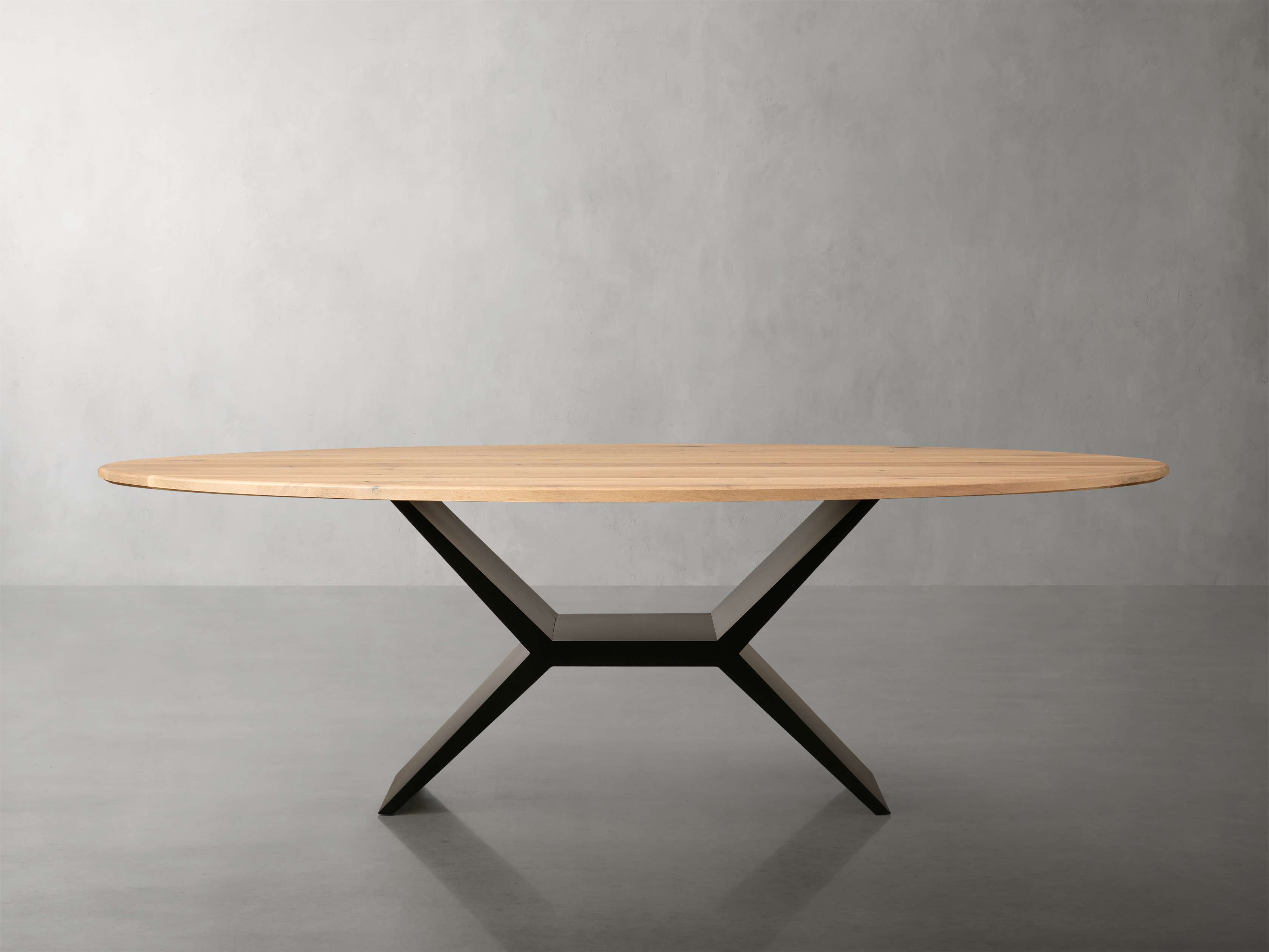 Jacob Oval Dining Table with Vertex Base in Flax Oak – Ceenwe