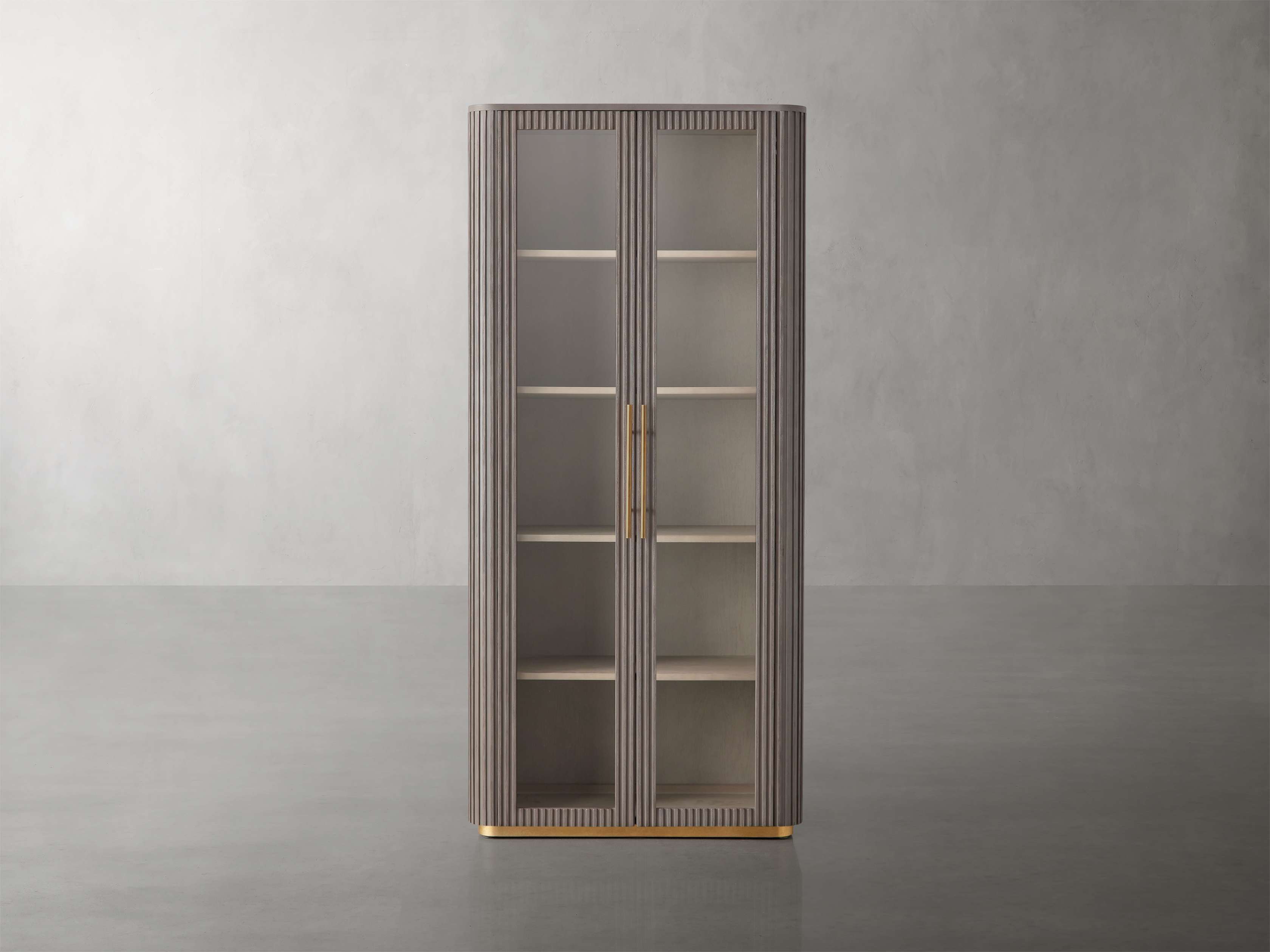 Finnley Glass Cabinet in Liath Smoke – Ceenwe