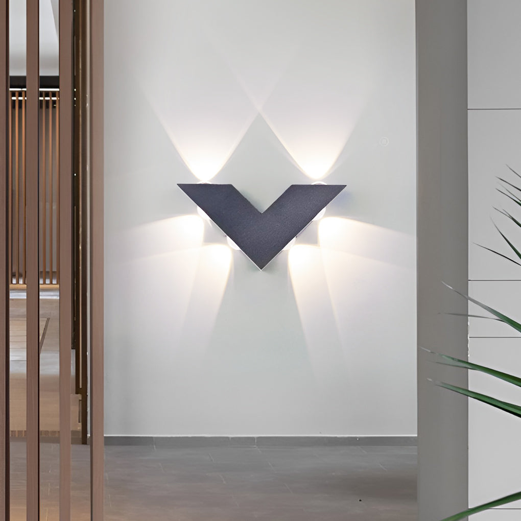 V-shaped Waterproof LED Black Modern Outdoor Wall Lamp Wall Washer Lig ...