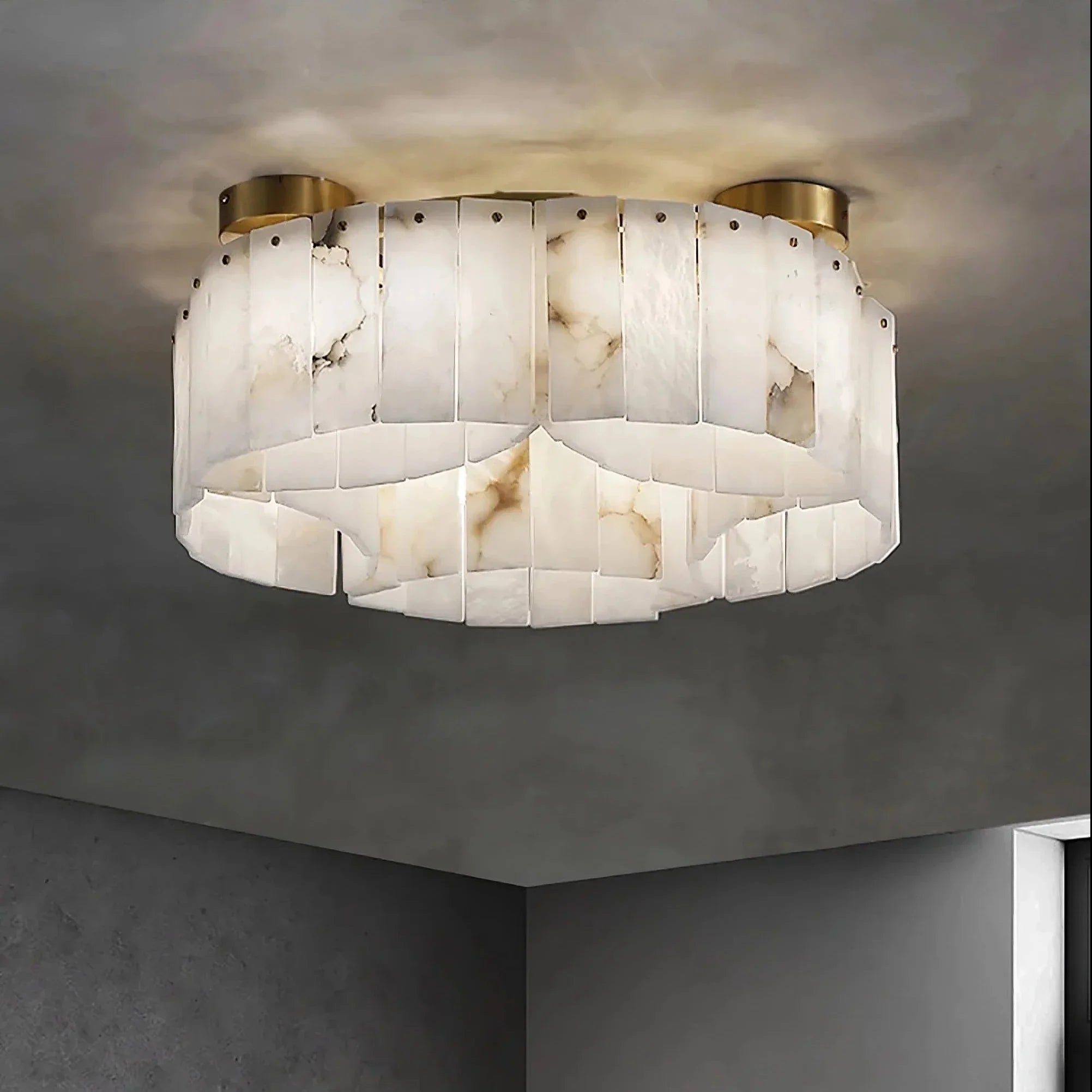 Moonshade Natural Marble Ceiling Light Fixture – CEENWE